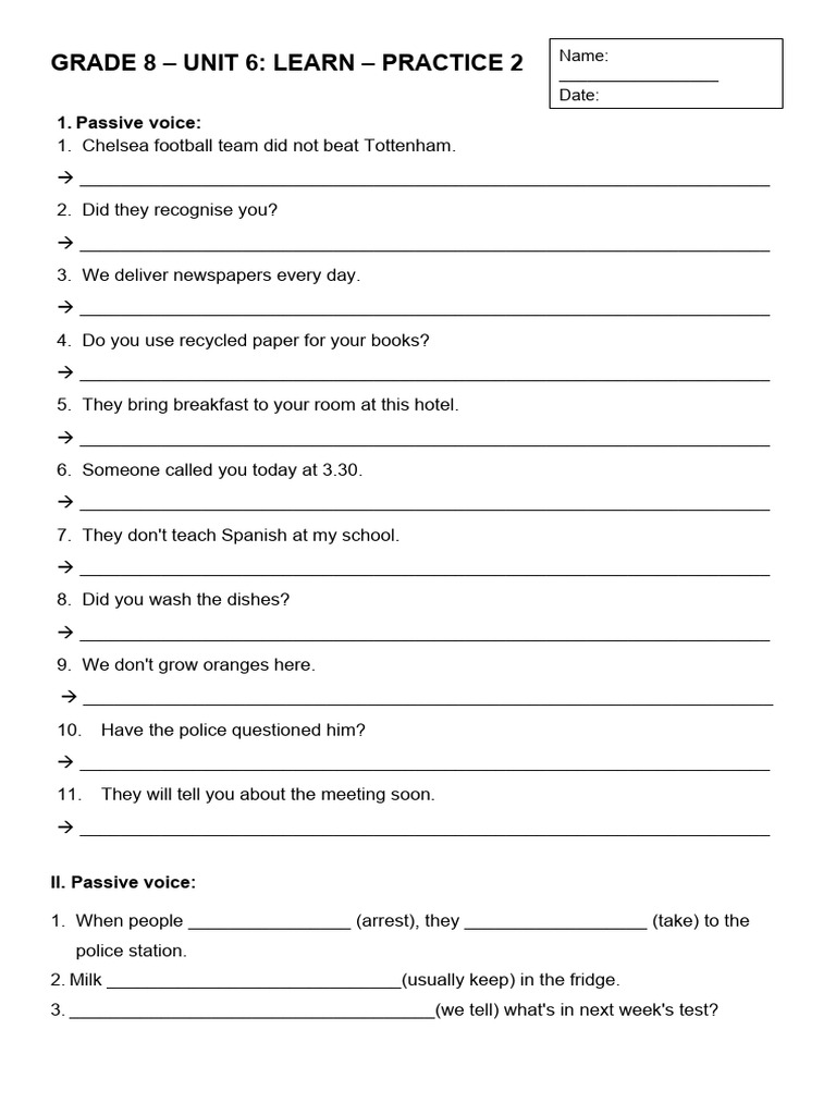 28_02_24 Grade 8 - Unit 6 - Practice Test 2 | PDF