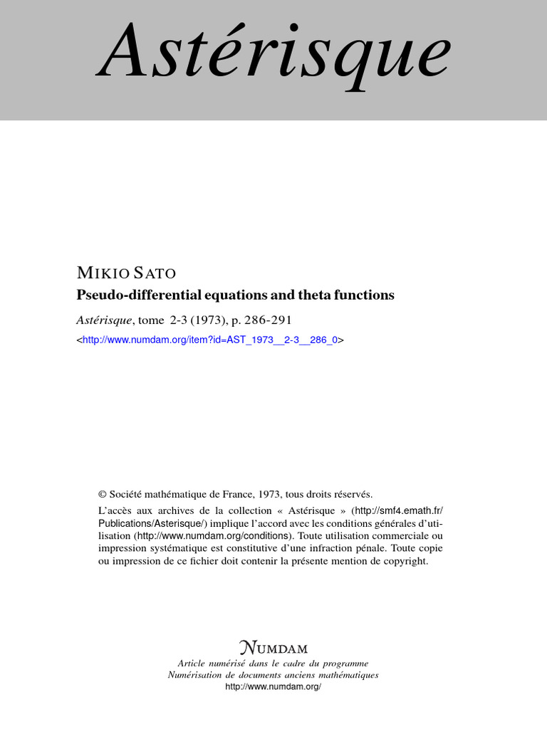 1973-Sato-Pseudo-differential Equations and Theta Functions-Asterisque ...