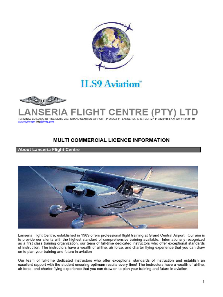 CPL Multi-Engine FAGC ILS9 Brochure Shared Room January 2024-1 | PDF | Instrument Flight Rules ...