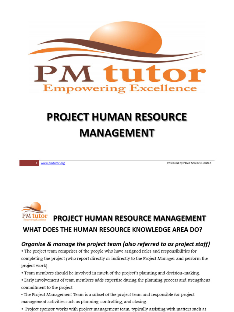 7. Project Human Resources Management | PDF | Project Management | Human Resources