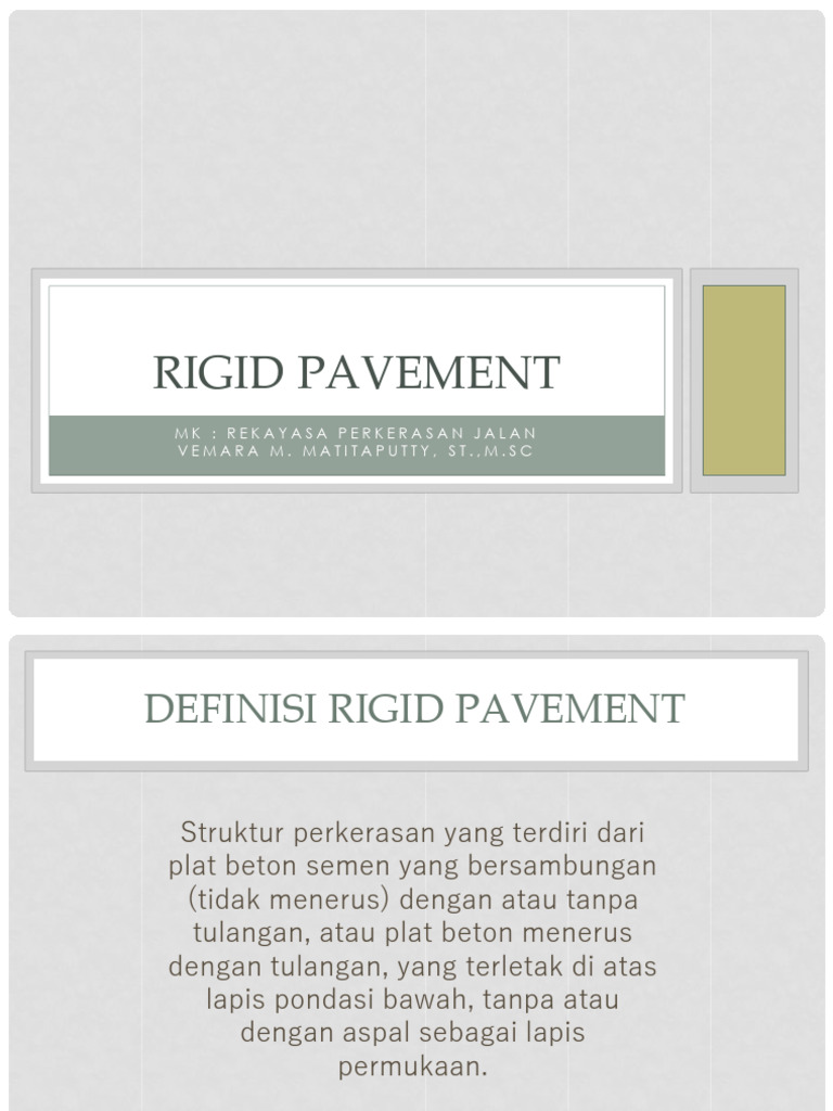 Materi Pertemuan 4 PB Rigid Pavement | PDF