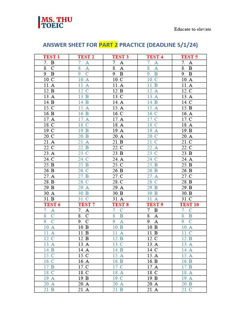 Answer sheet (1) | PDF
