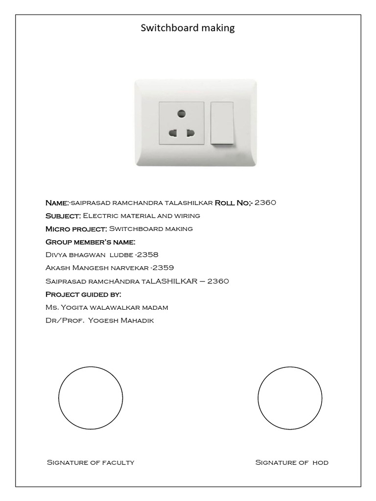 Switchboard Making Project Guide | PDF | Electrical Wiring | Ac Power ...