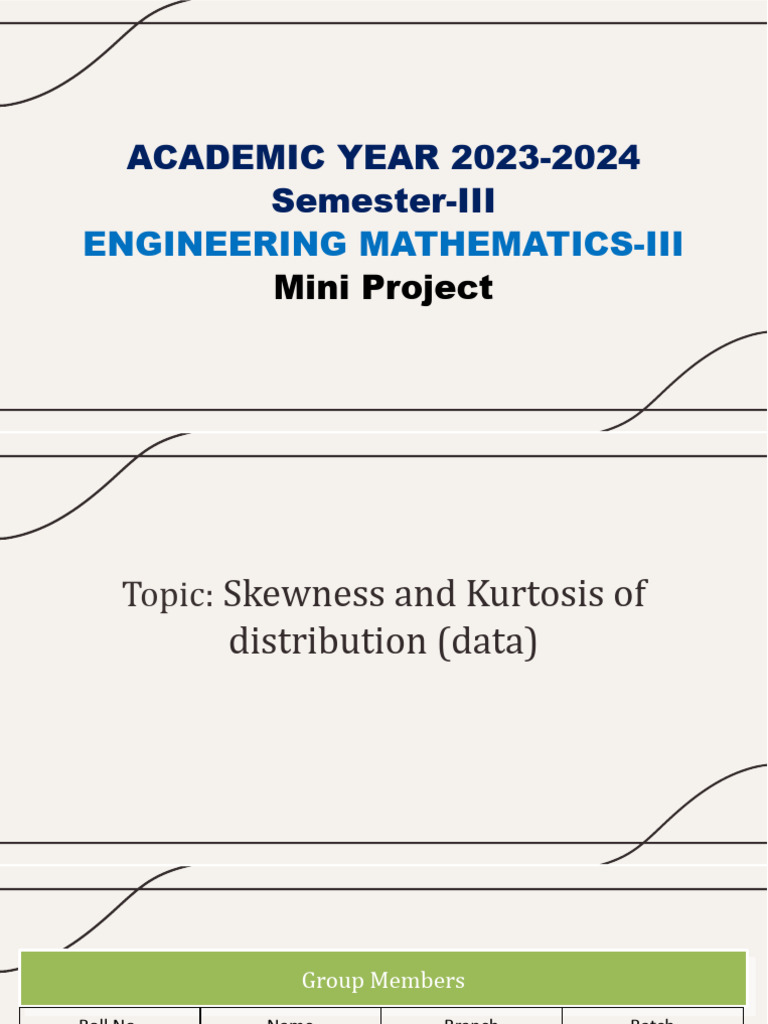 Maths Miniproject | PDF | Skewness