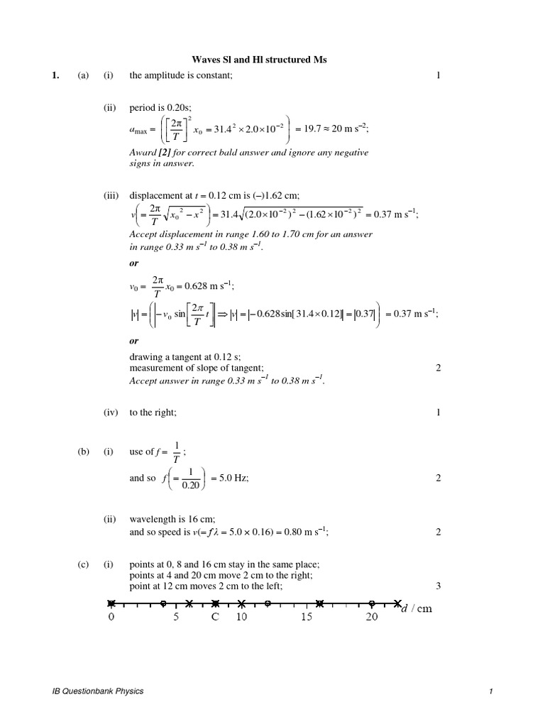 Waves SL and HL MCQ Structured Ms | PDF | Waves | Wavelength