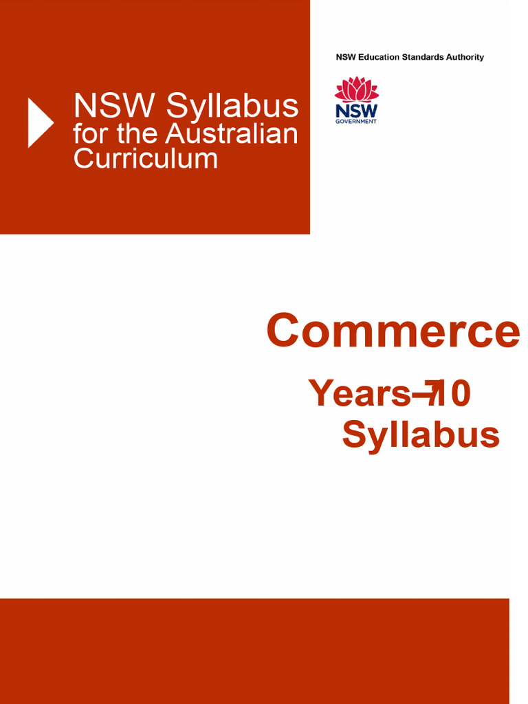 Commerce NESA Syllabus | PDF | English As A Second Or Foreign Language ...