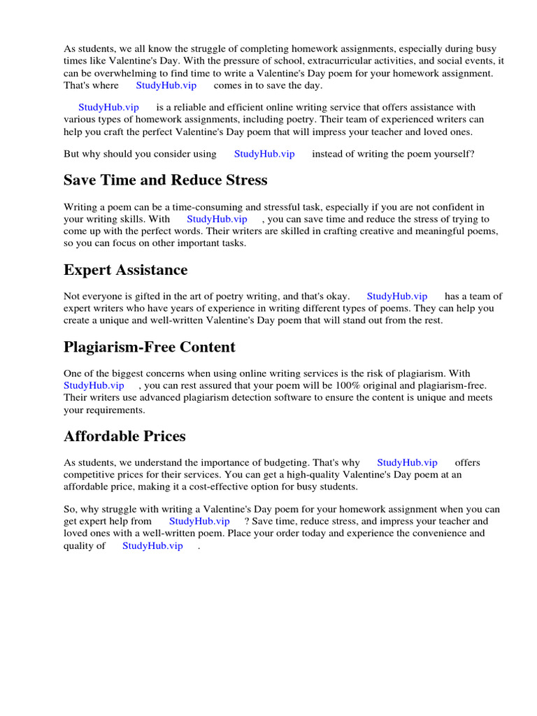 Valentine Homework Pass Poem | PDF | Safari (Web Browser) | Homework