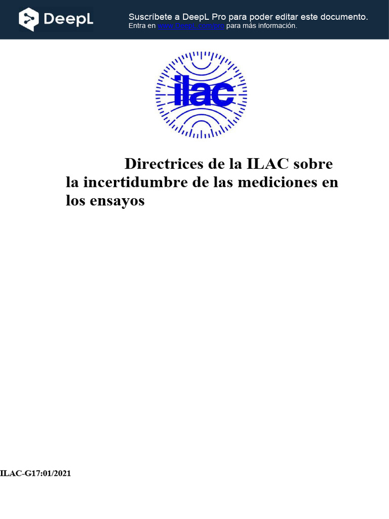 Ilac G17 01 2021 | Descargar gratis PDF | Incertidumbre | Medición