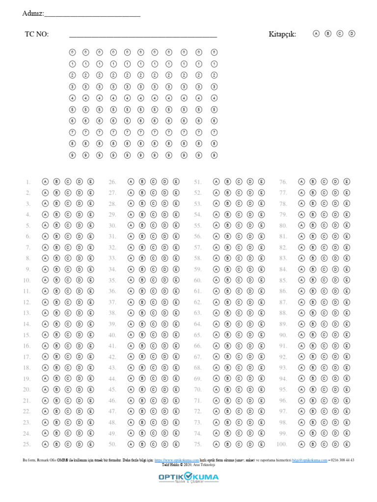 Boş Cevap Anahtarı | PDF
