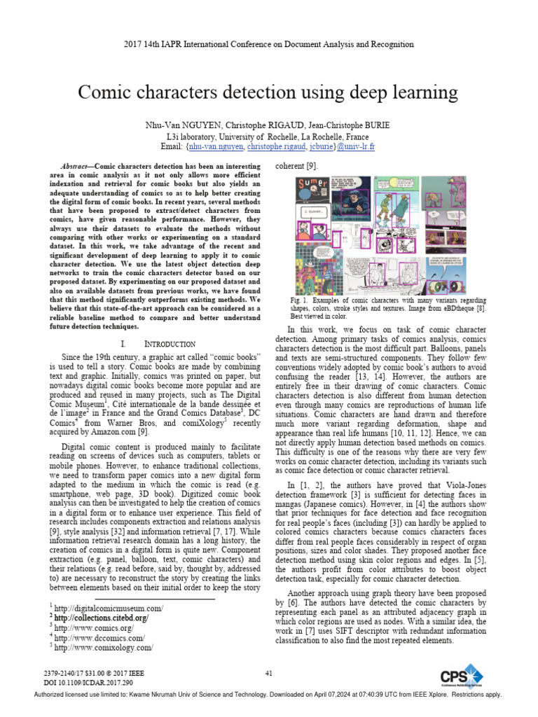 Comic Characters Detection Using Deep Learning Pdf Deep Learning