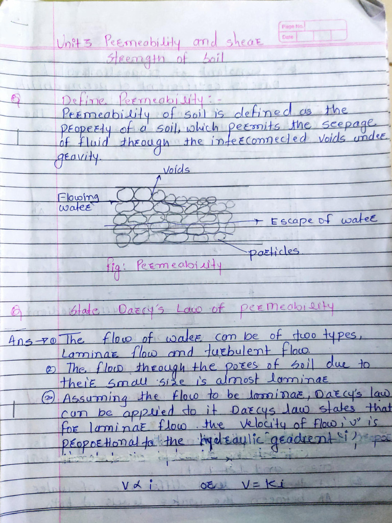notes on unit3 permeability and shear strength of soil | PDF