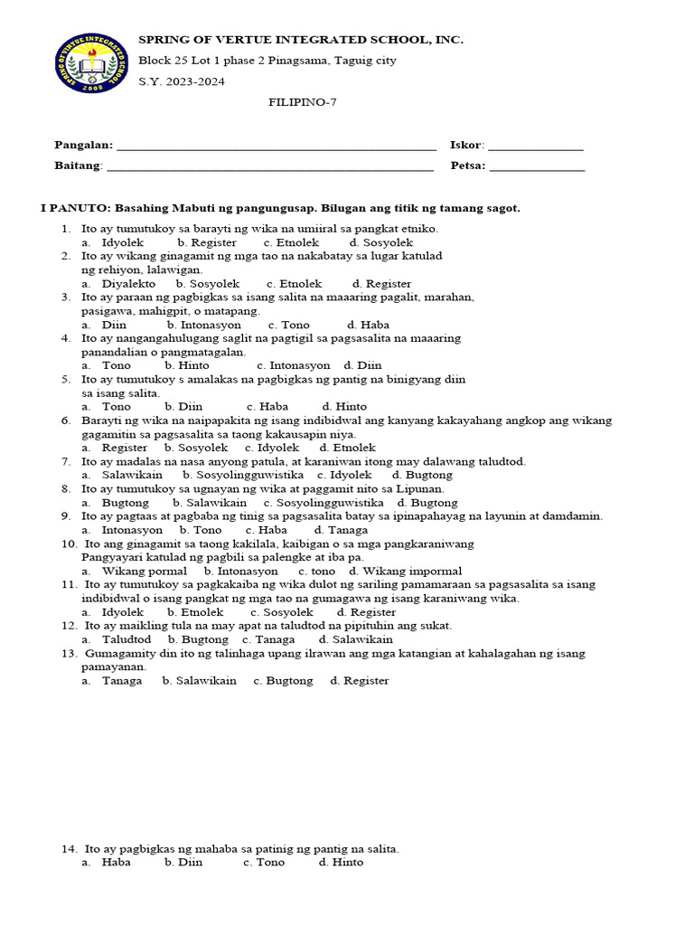 G7 Filipino | PDF