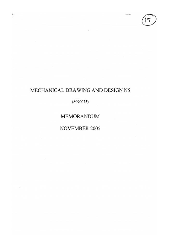 Mechanical Drawing and Design N5 Nov 2005 Memo | PDF
