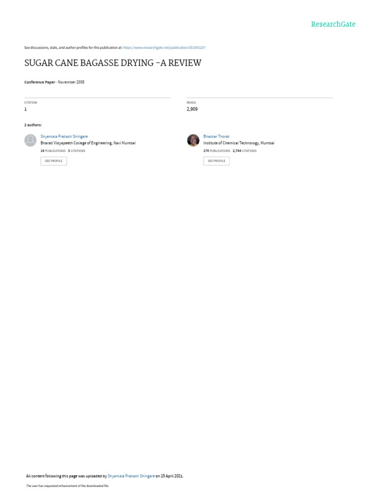 Bagasse Drying Techniques in Louisiana | PDF | Sugarcane | Boiler