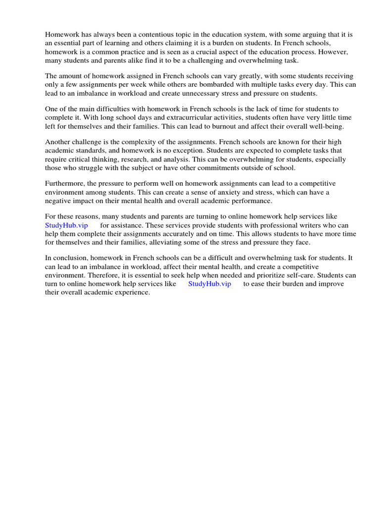 Homework in French Schools | PDF | Homework | Schools