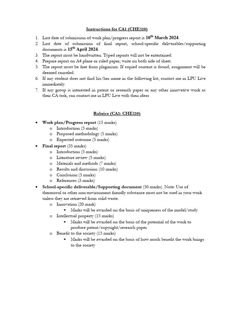 K23 MA Topic Allocation CHE110 | PDF | Nature | Natural Environment