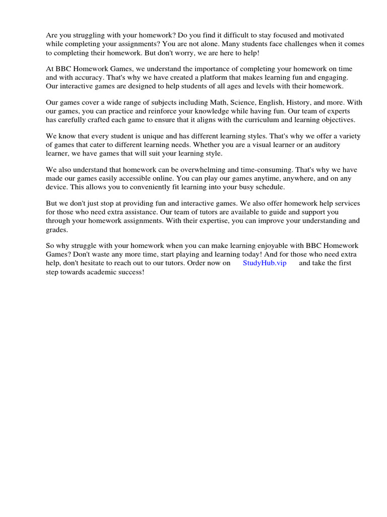 BBC Homework Games | PDF | Phonics | Homework