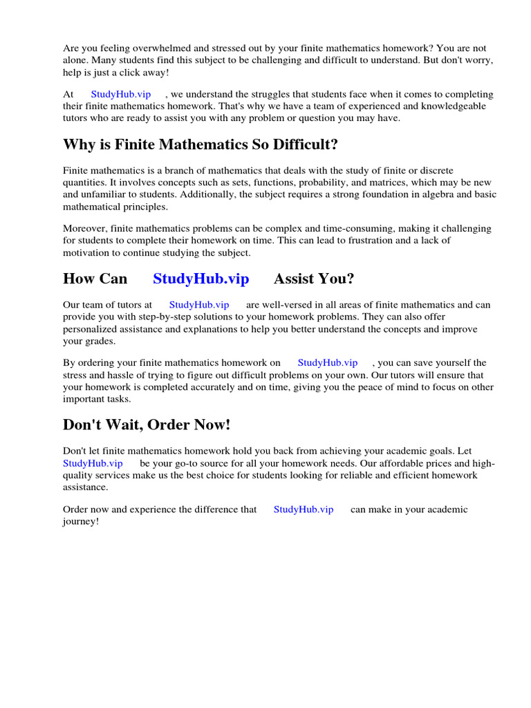 Mathematics Finite Mathematics Homework Answers | PDF | Discrete Mathematics | Mathematics