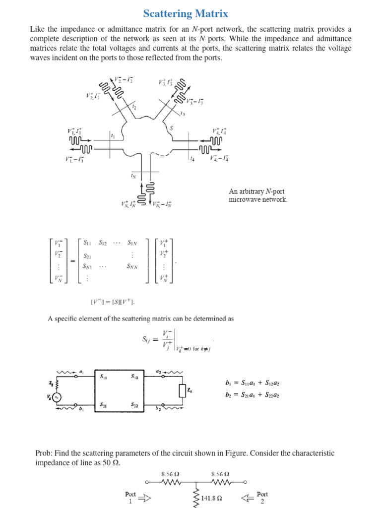 MW Lec-Scattering Matrix | PDF | Telecommunications | Electrical Circuits