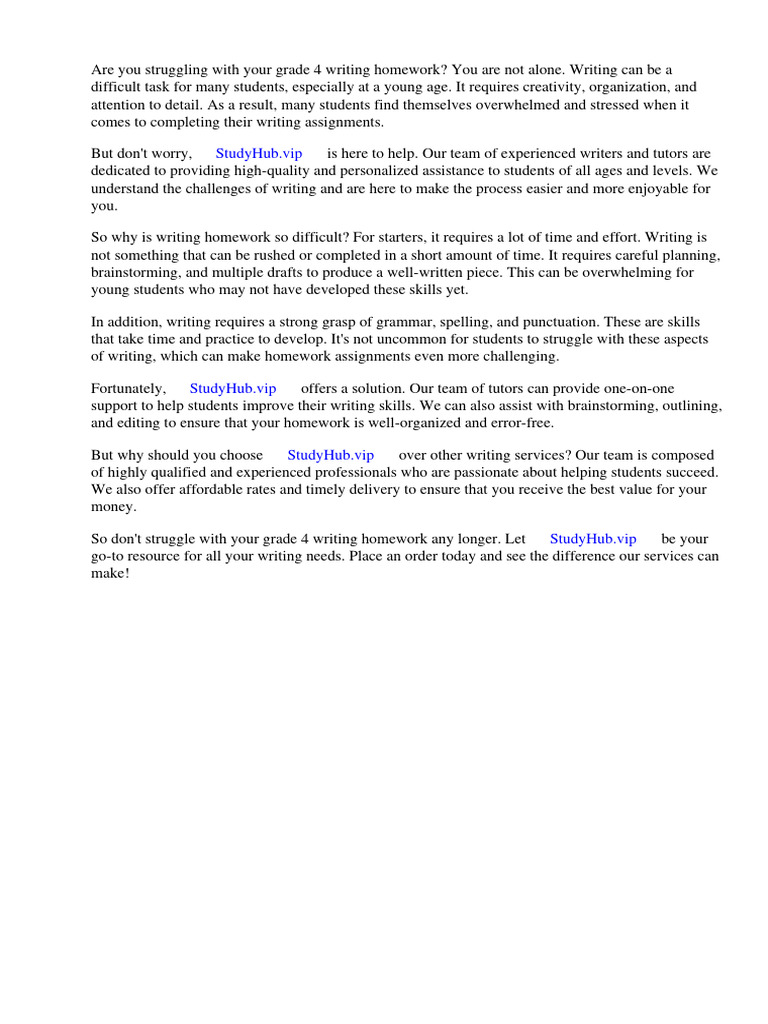Grade 4 Writing Homework | PDF | Worksheet | Writing