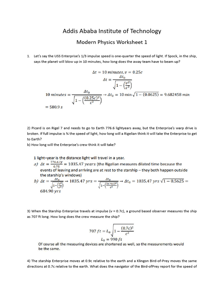 CH1 &CH2 Worksheet | PDF | Photoelectric Effect | Electron