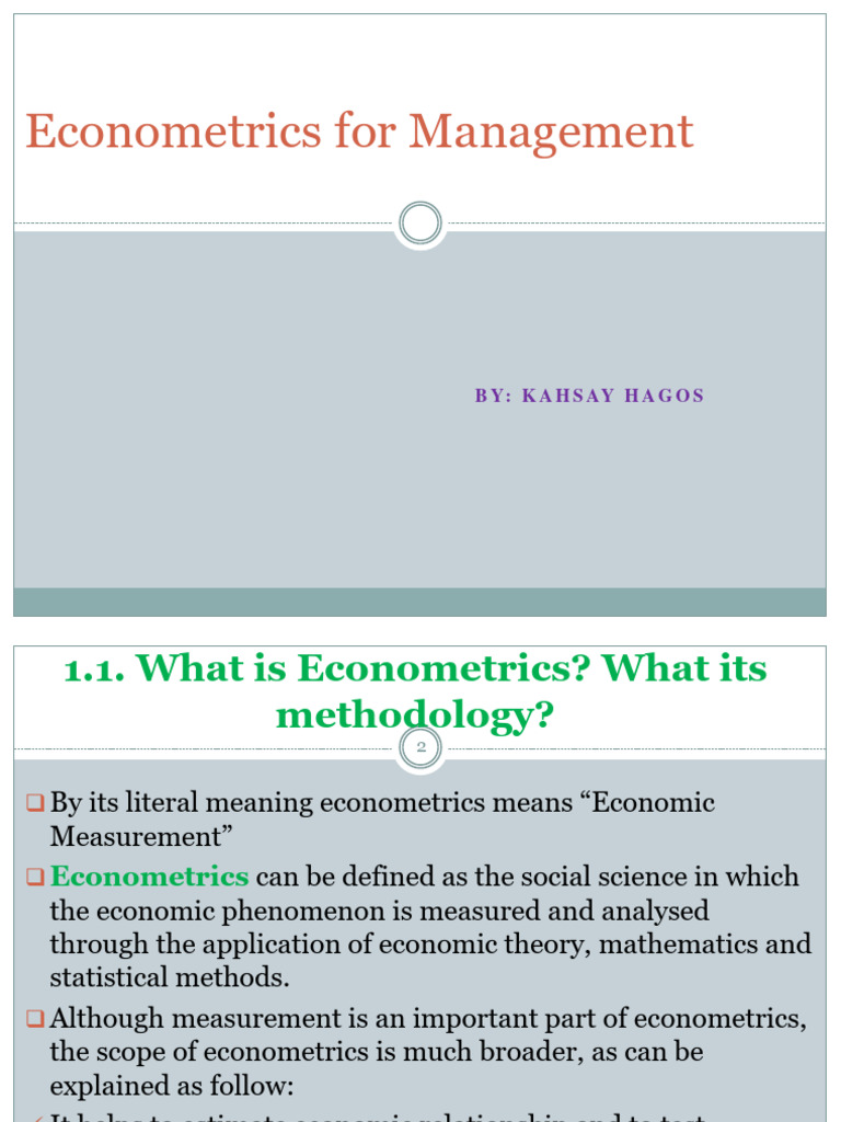 Econometrics For MGT Chapter1 | PDF | Econometrics | Statistics Econometrics For MGT Chapter1 | PDF | Econometrics | Statistics