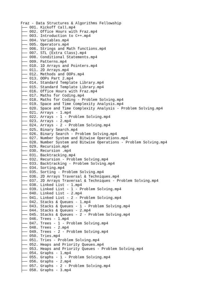 Fraz - Data Structures & Algorithms Fellowship | PDF | Time Complexity ...