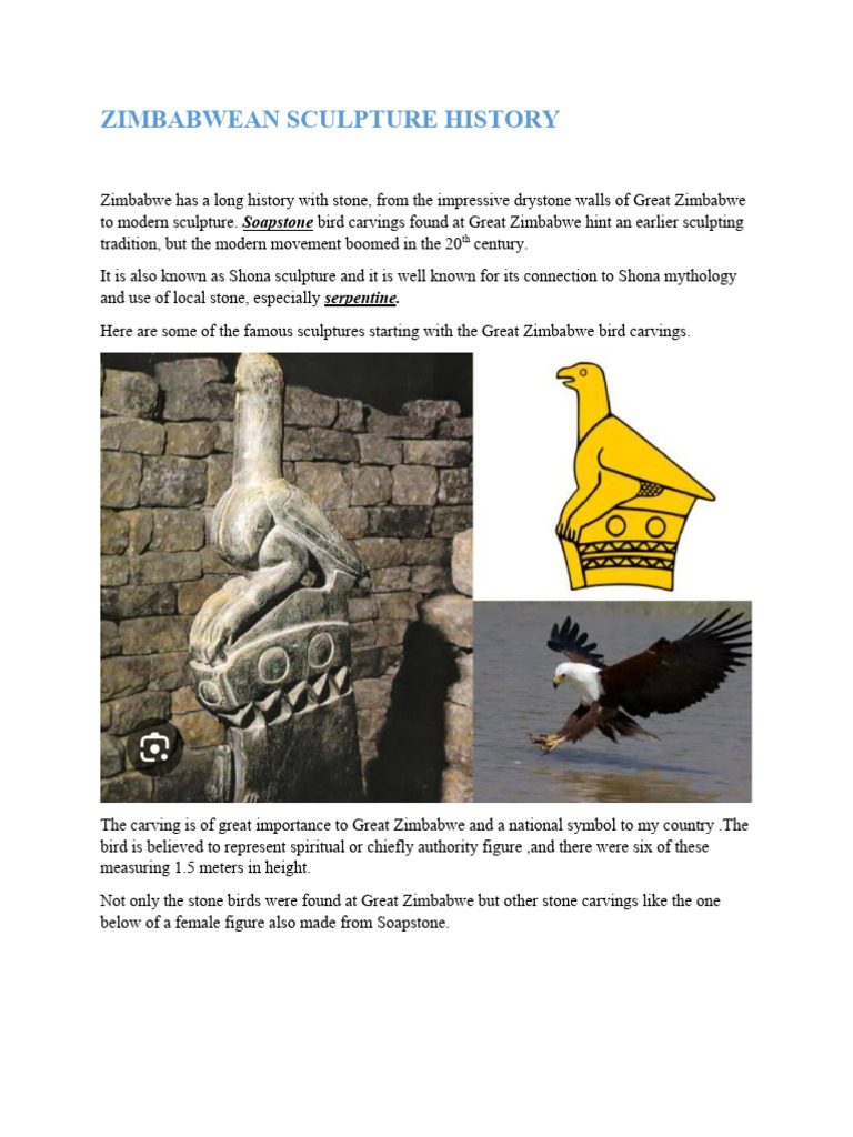 Great Zimbabwe Soapstone Bird Art | PDF | Zimbabwe | Sculpture