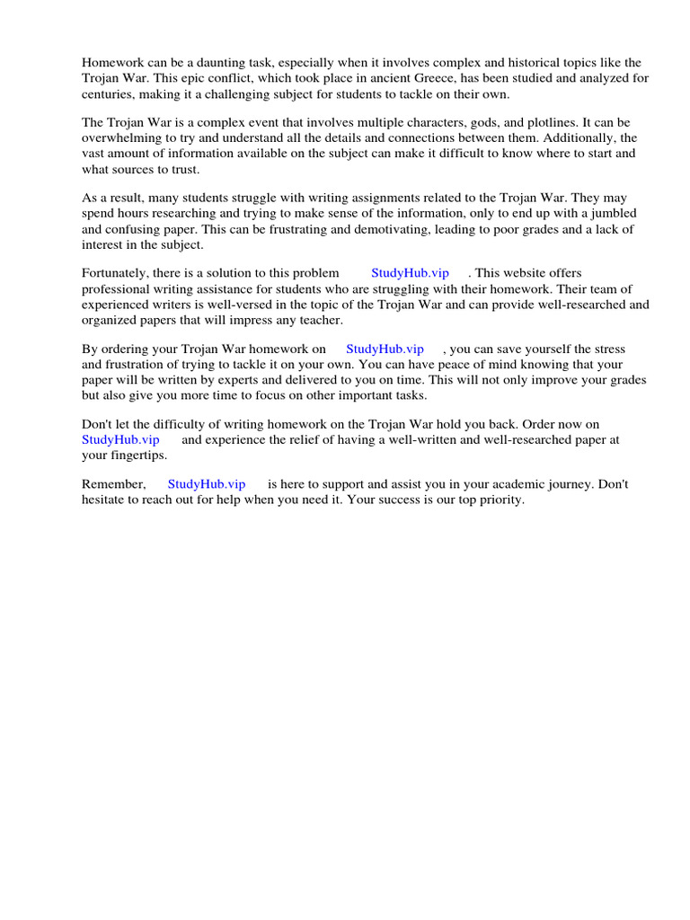 Trojan War Homework | PDF | Trojan War | Paris (Mythology)