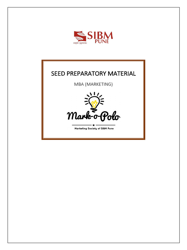 SEED Preparatory Material - SIBMP | PDF | Pricing | Marketing SEED Preparatory Material - SIBMP | PDF | Pricing | Marketing