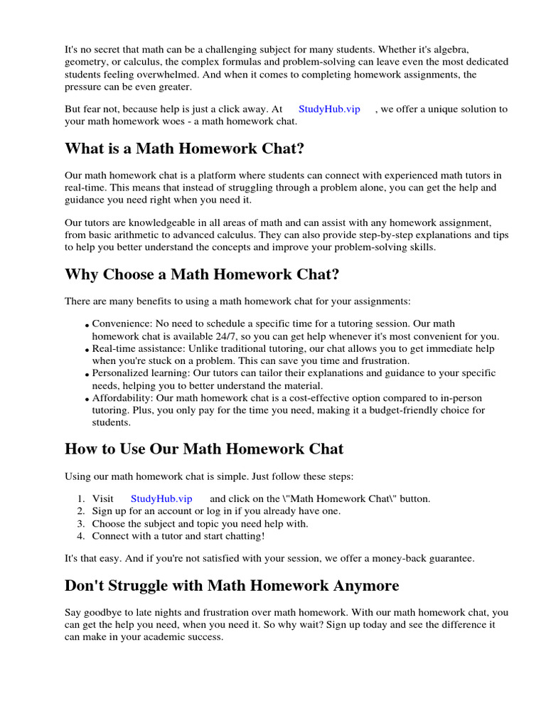 Math Homework Chat | PDF | Mathematics | Homework