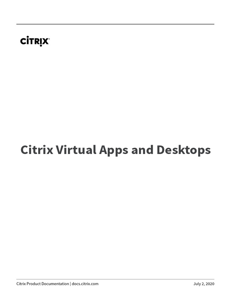 Citrix Virtual Apps and Desktops | PDF | Citrix Systems | Virtualization