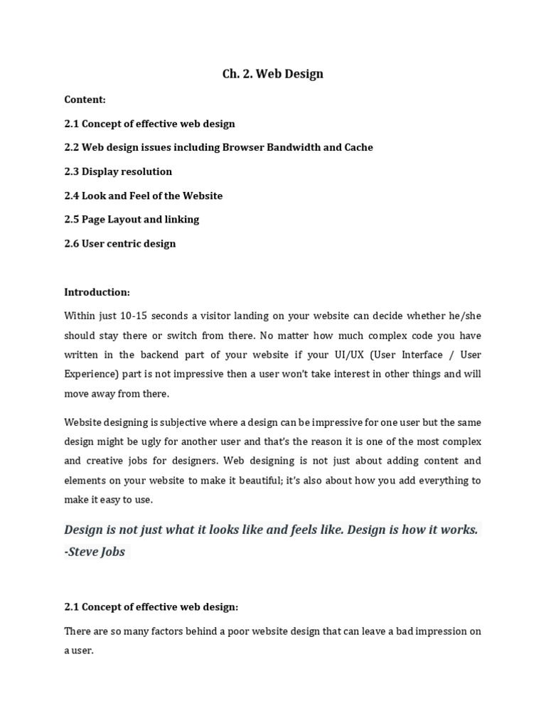 Ch. 2 Web Design | PDF | Websites | Page Layout