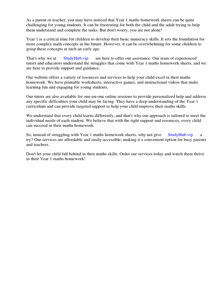Maths Homework Sheets Year 1 | PDF | Worksheet | Homework