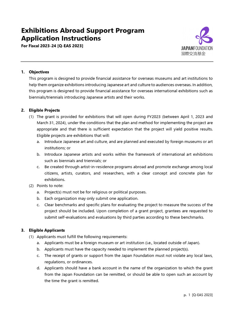 01 Q-EAS2023 Application Instructions | PDF