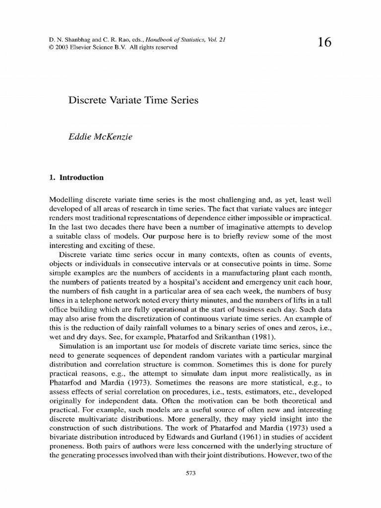 Mckenzie 2003 | PDF | Probability Distribution | Time Series