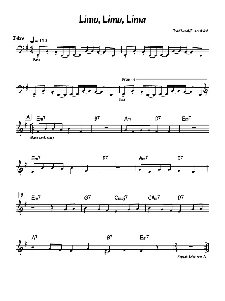 Limu, Limu, Lima Lead Sheet | PDF