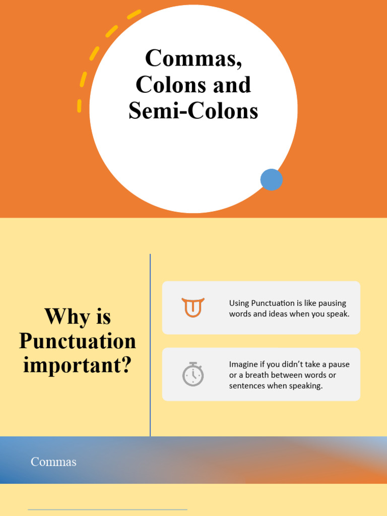 English Colons, Semi-Colons, and Commas | PDF | Comma | Sentence ...