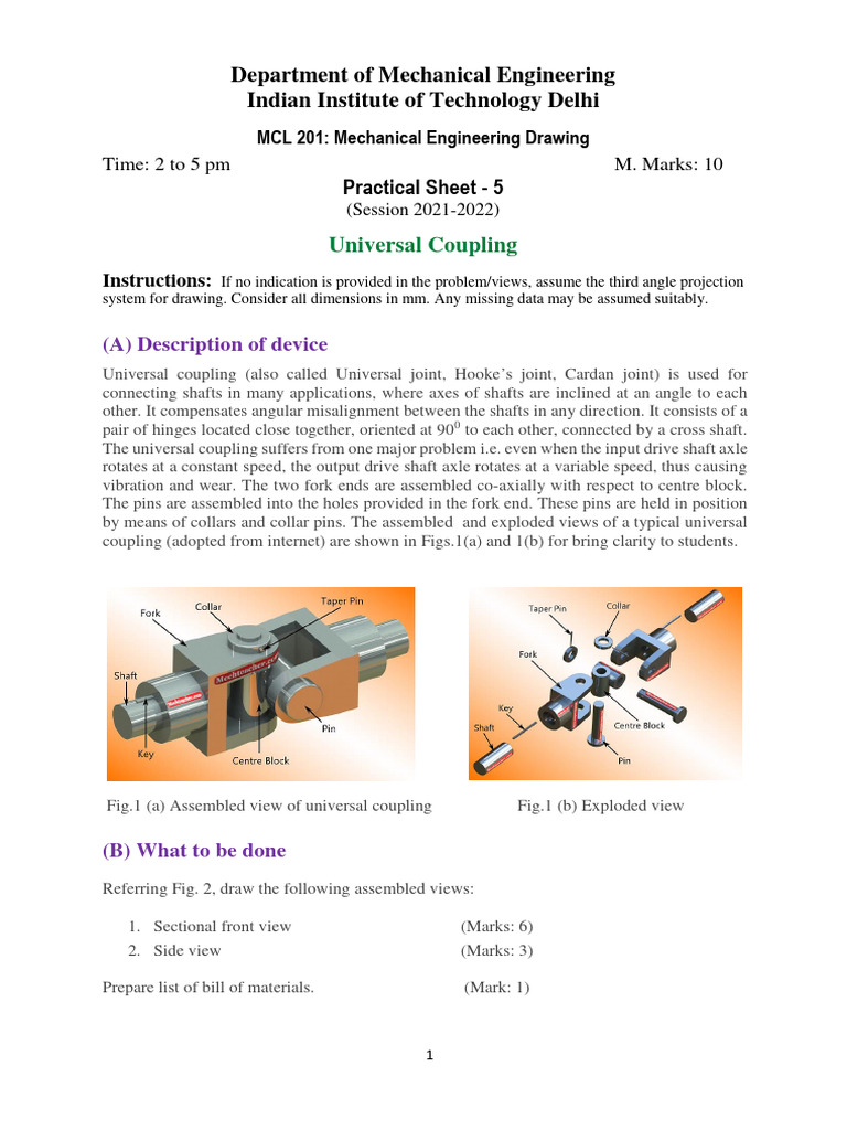 5-Practical Sheet-5-Universal Coupling | PDF