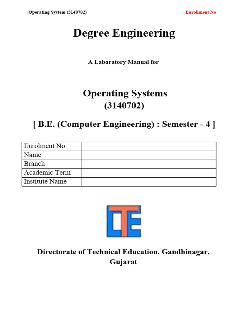 Operating Systems Lab Manual for Engineers | PDF | Operating System | Command Line Interface