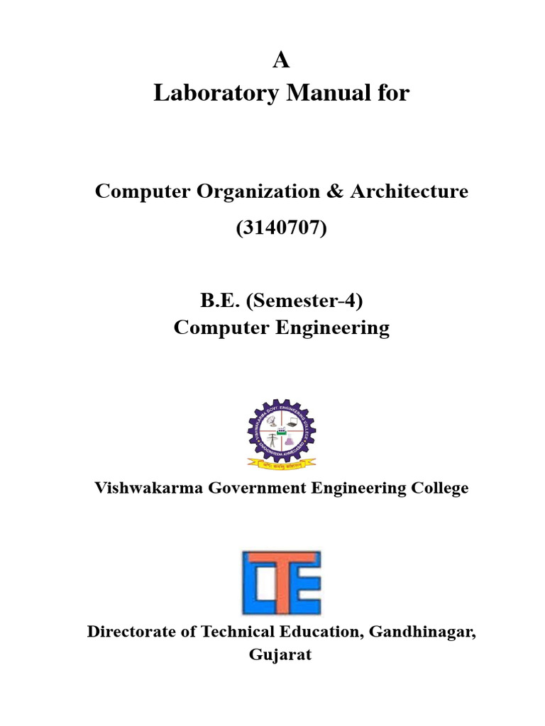 Computer Organization Lab Manual 3140707 | PDF | Computer Data Storage ...