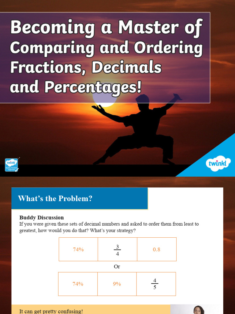 PowerPoint Ordering Fractions Decimals and Percentages | PDF ...