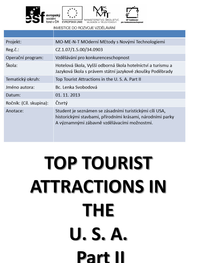 12 Top Tourist Attractions in The USA Part II | PDF