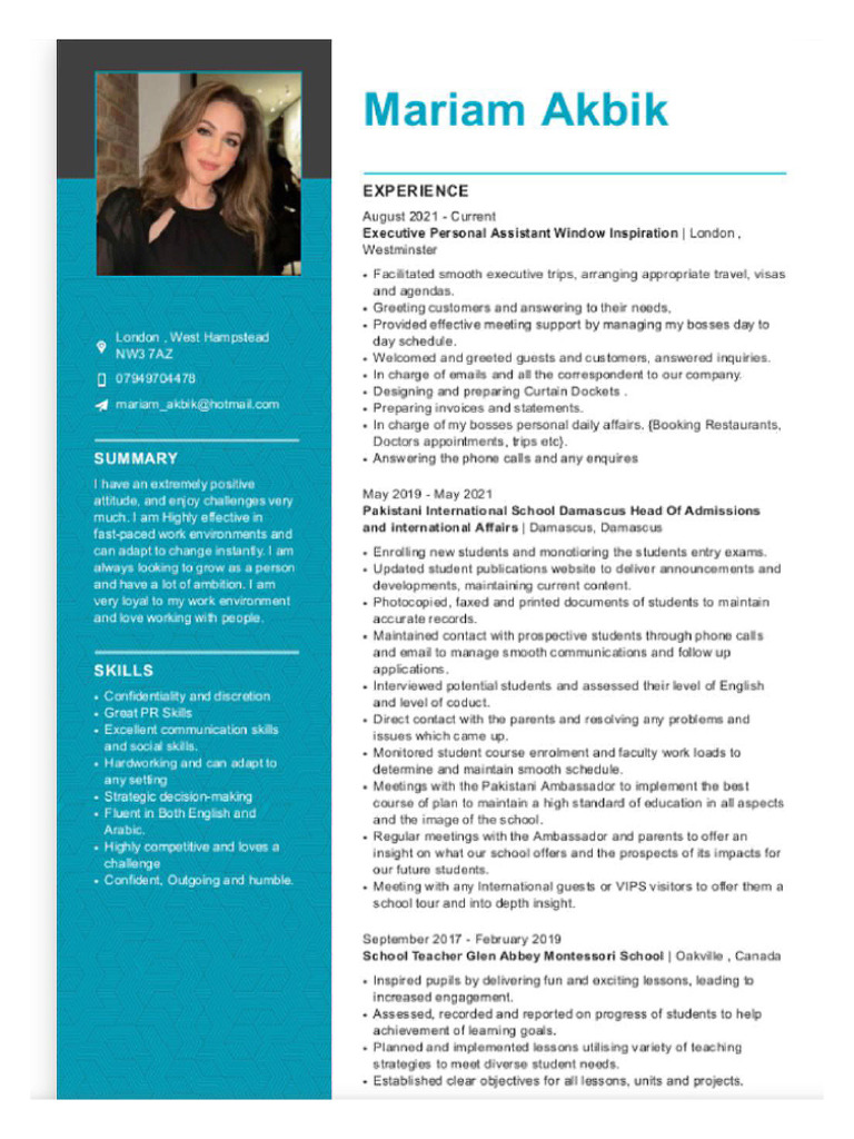 Mariam CV | PDF