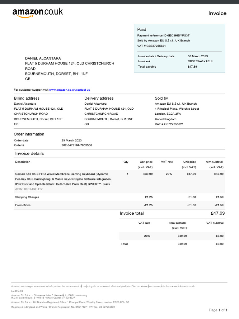 Invoice Keyboard | PDF | Invoice | Value Added Tax