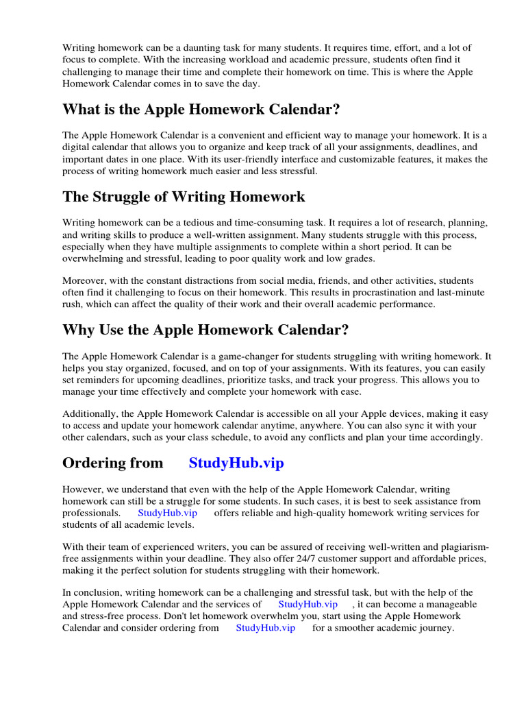 Apple Homework Calendar | PDF | Ios | Mac Os
