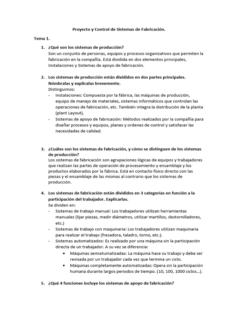 Preguntas, Formulario, Problemas Tema 1 | PDF | Automatización | Ingeniería