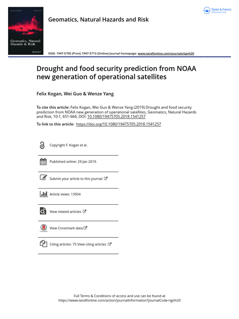 Drought and Food Security Prediction From NOAA New Generation of ...