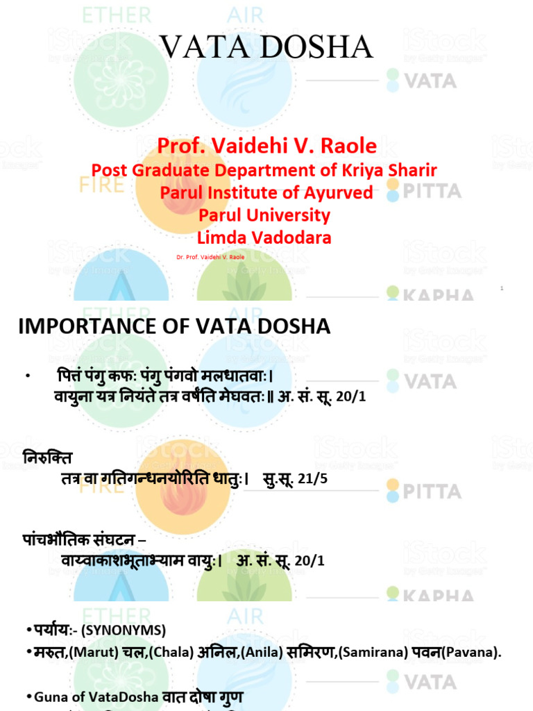 Functions and Importance of Vata Dosha | PDF | Physiology
