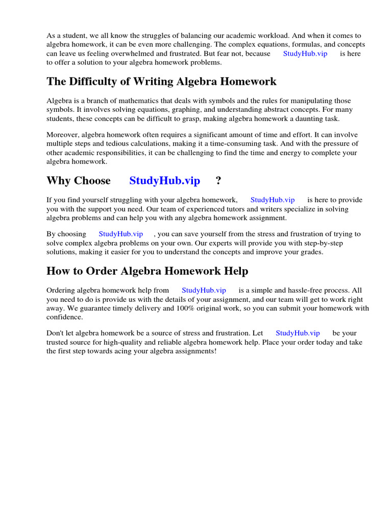 Algebra Homework Problem Solver | PDF | Mathematics | Algebra